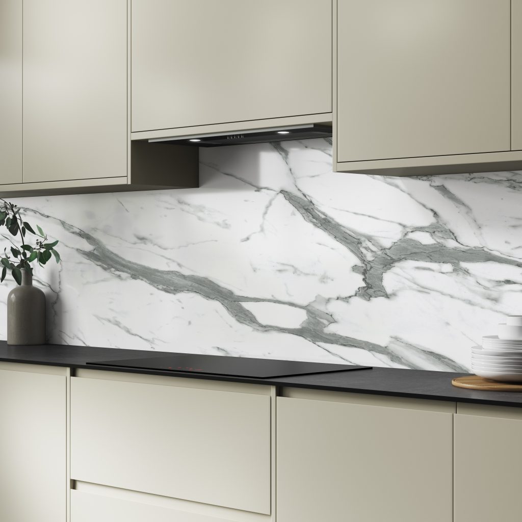 Alloy White Marble Shell (Splashback) – Llandaff Laminates LTD