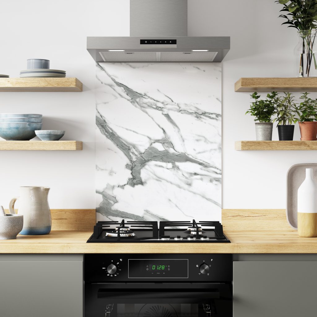 Alloy White Marble Shell (Splashback) – Llandaff Laminates LTD