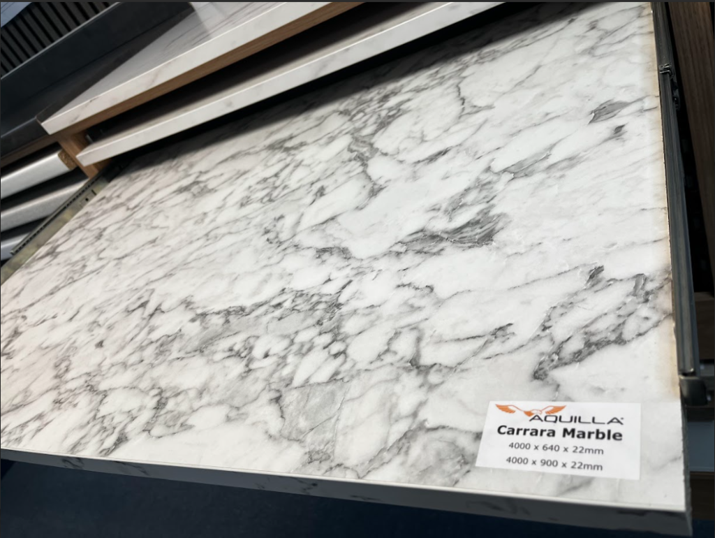 Aquilla Square Edge Carrara Marble (22mm Laminate Worksurface ...
